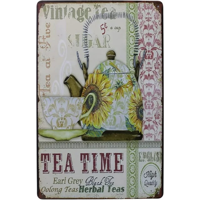 Tea Time Herbal Teas Metal Tin Sign Vintage Aluminum Sign 8x12 Inch ...
