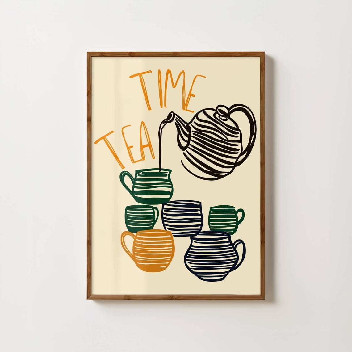 Tea Time Kitchen Print Tea And Coffee Prints Retro Kitchen Decor Coffee ...