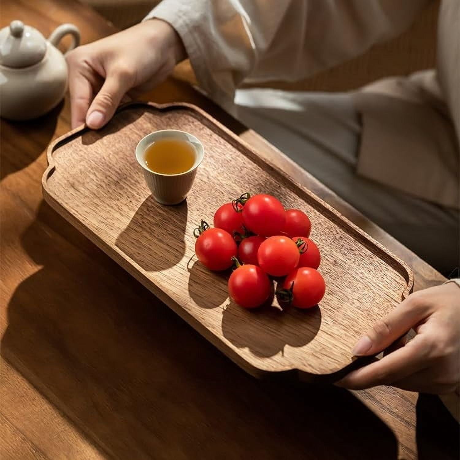 Tea Trays for Serving Black Walnut Dry Tea Tray, Solid Wood Tea Tray ...