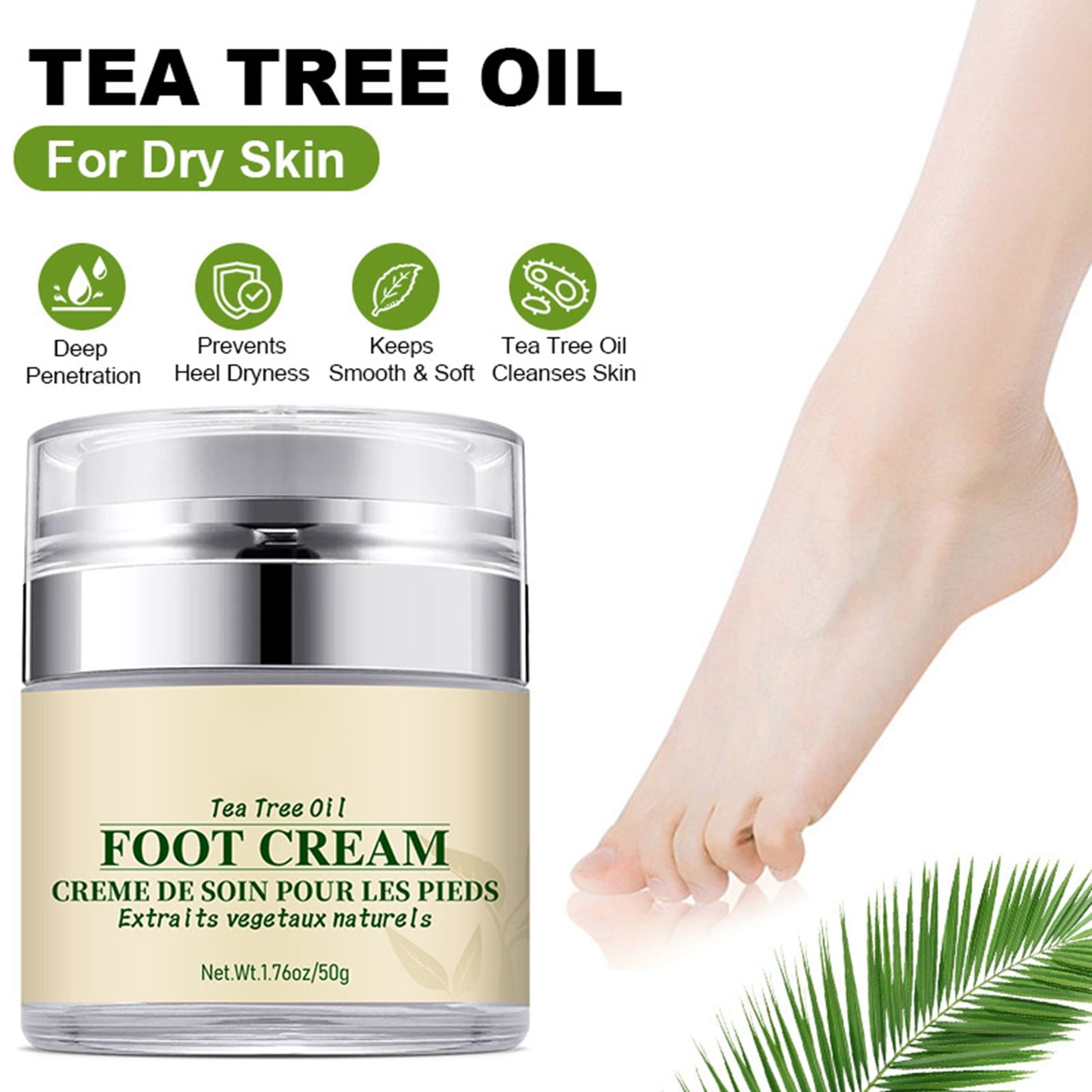Tea Tre Oil Foot Lotion Nourish Heel Cracks and Dryness and Peeling ...
