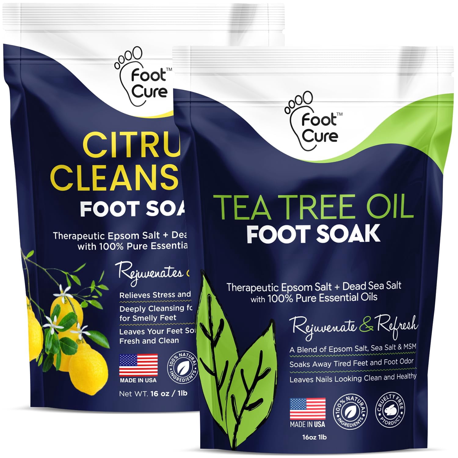 Tea Tree & Citrus Foot Soak with Epsom Salt – Supports Tired Feet ...