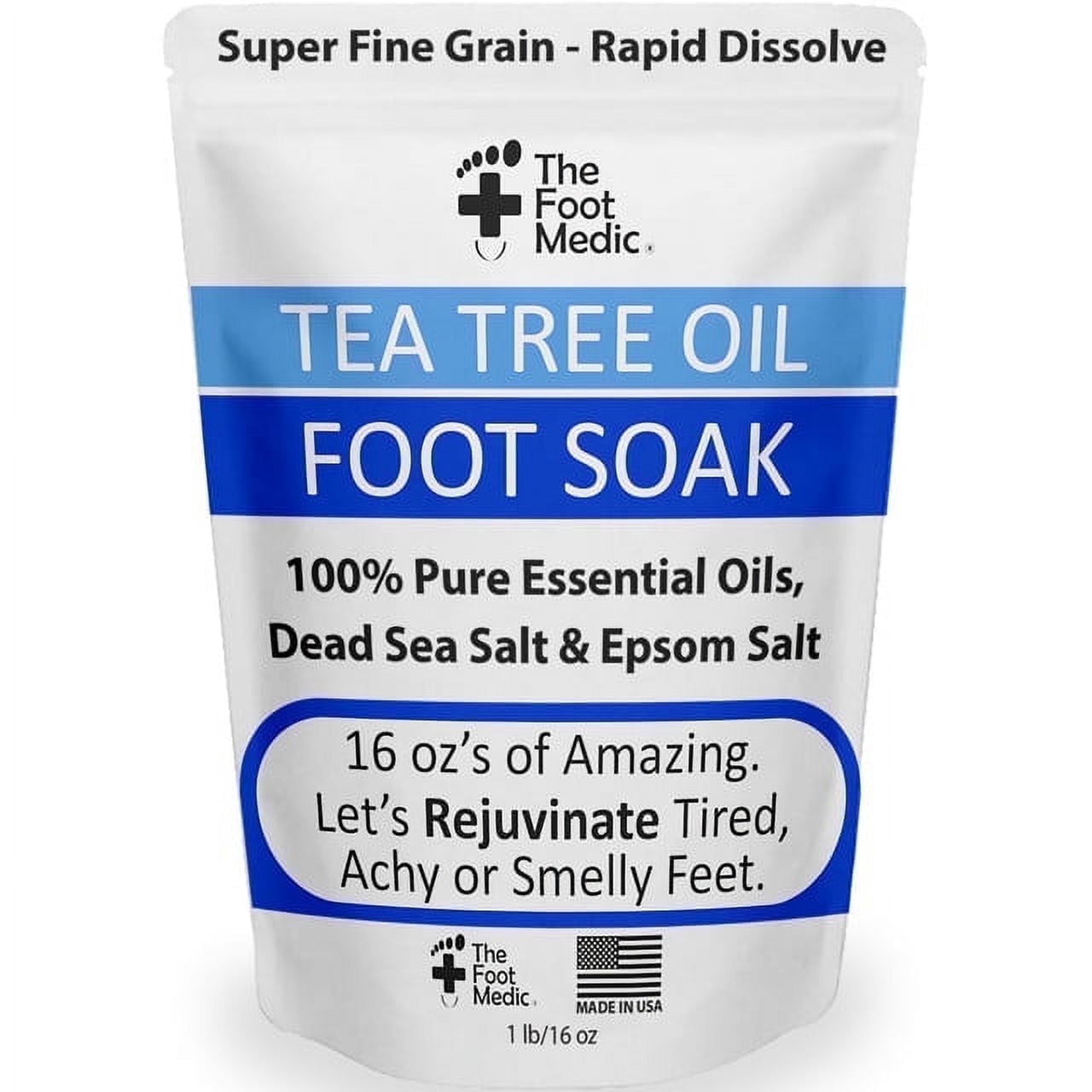 The Foot Medic Epsom Salt with Tea Tree Oil, All Natural Bath Soak ...