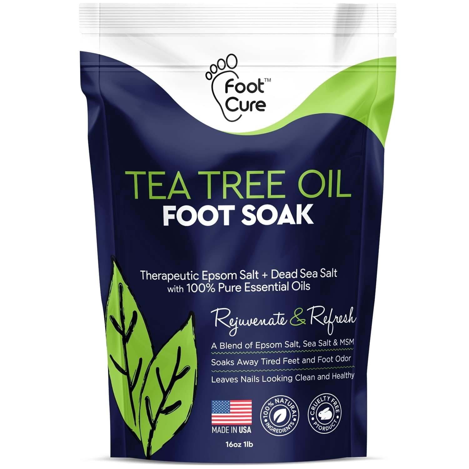 Tea Tree Oil Foot Soak with Epsom Salt - For Toenail Repair, Athletes ...