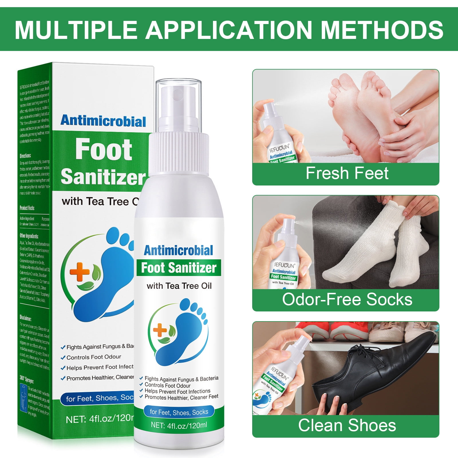Tea Tree Oil Foot Spray for Stinky Feet, Athlete's Foot Prevention ...