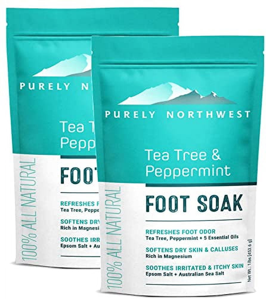 Tea Tree,Peppermint,MSM & Epsom Salt Foot Soak-for Athletes Foot ...