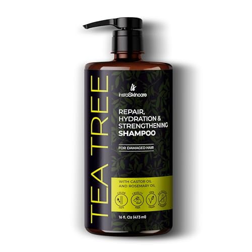 Tea Tree Shampoo with Castor Oil, Rosemary Oil for Hair Growth ...