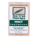 Tea Tree Therapy Antiseptic Mint Toothpicks, Freshens Breath, 100 Ct ...