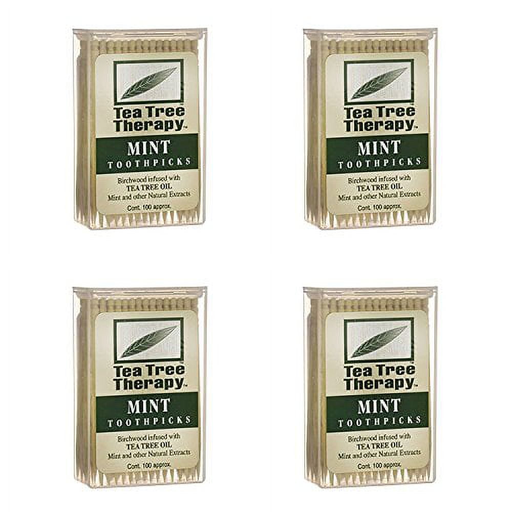 Tea Tree Therapy - Tea Tree & Menthol Toothpicks (100 Count) (4-Pack ...