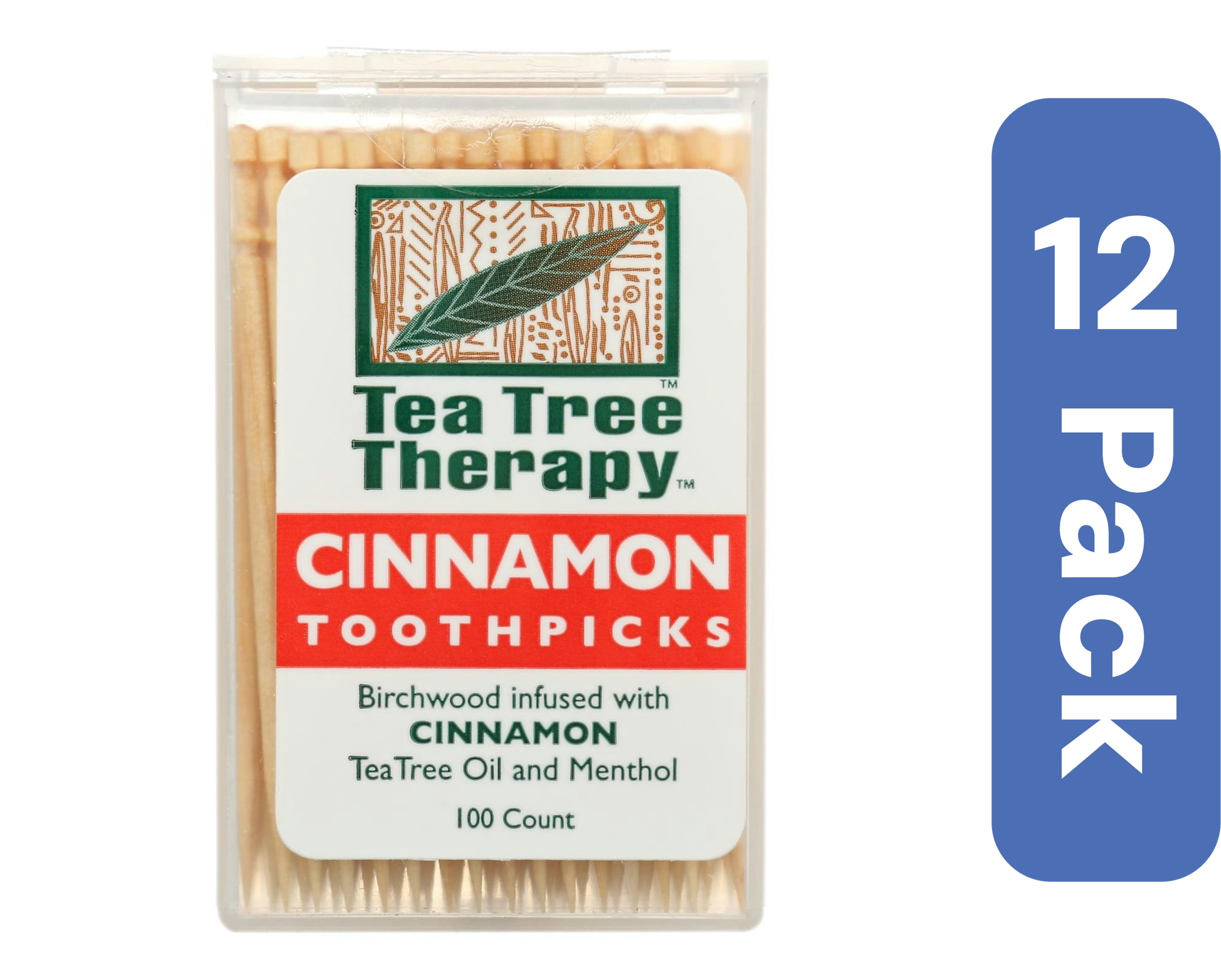Tea Tree Therapy Toothpick Cinnamon 100 Pieces (Pack Of 12) - Walmart.com