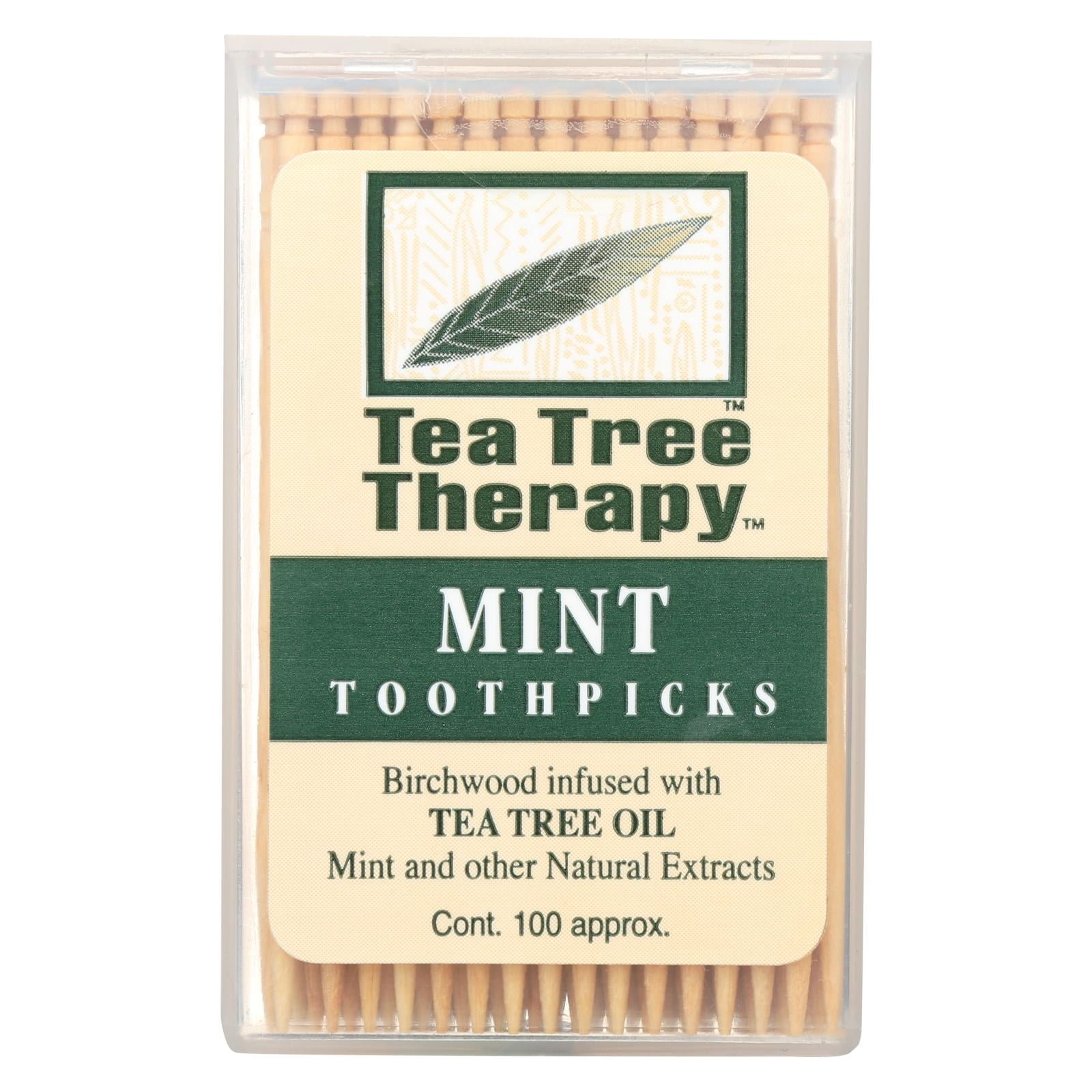 Tea Tree Therapy Toothpicks - 100 Toothpicks - Case of 12 - Walmart.com