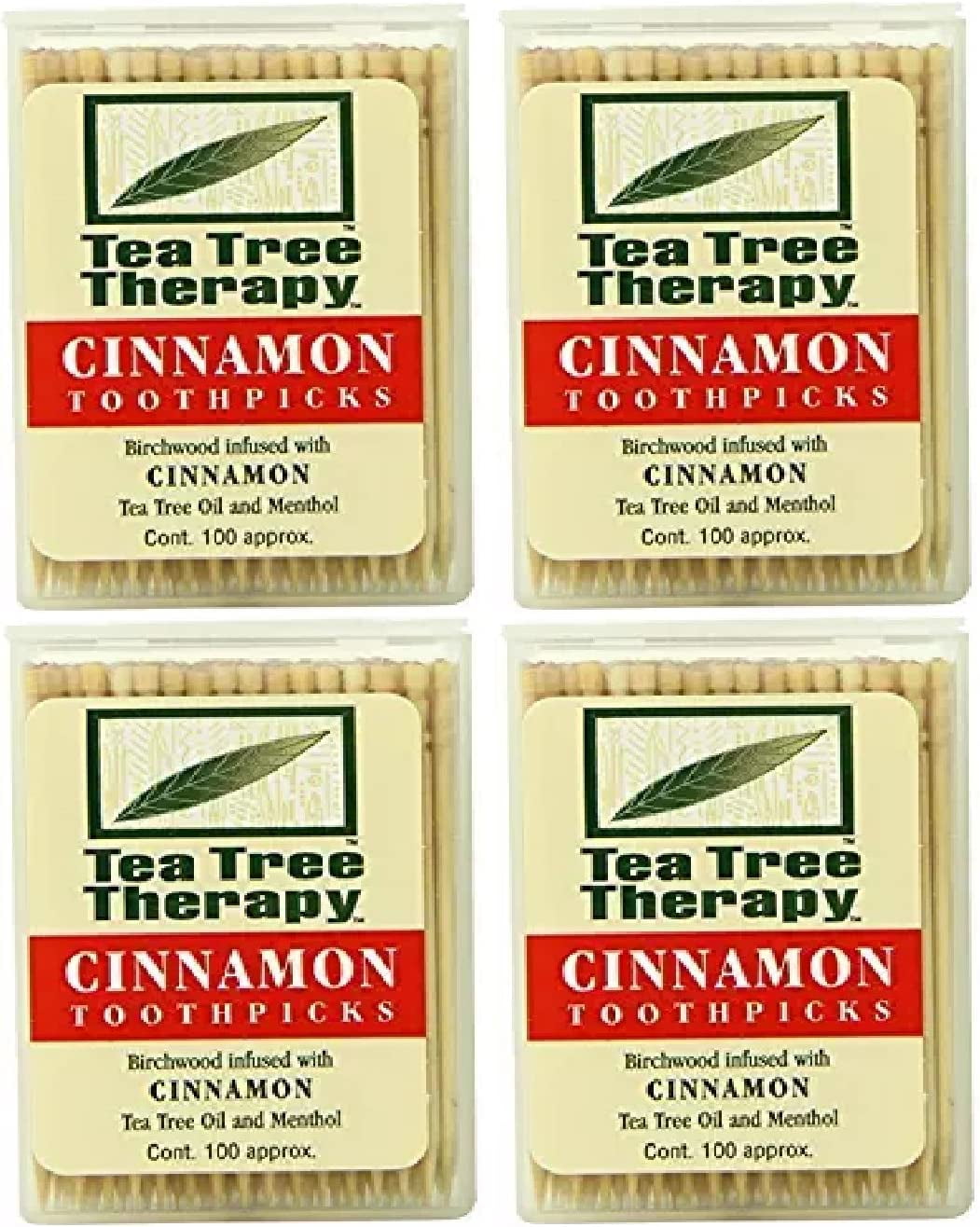 Tea Tree Therapy Toothpicks, Cinnamon, 100 Count (4-Pack) - Walmart.com
