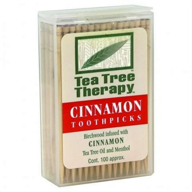 Tea Tree Therapy Cinnamon Toothpicks with Tea Tree Oil - 100 Count ...