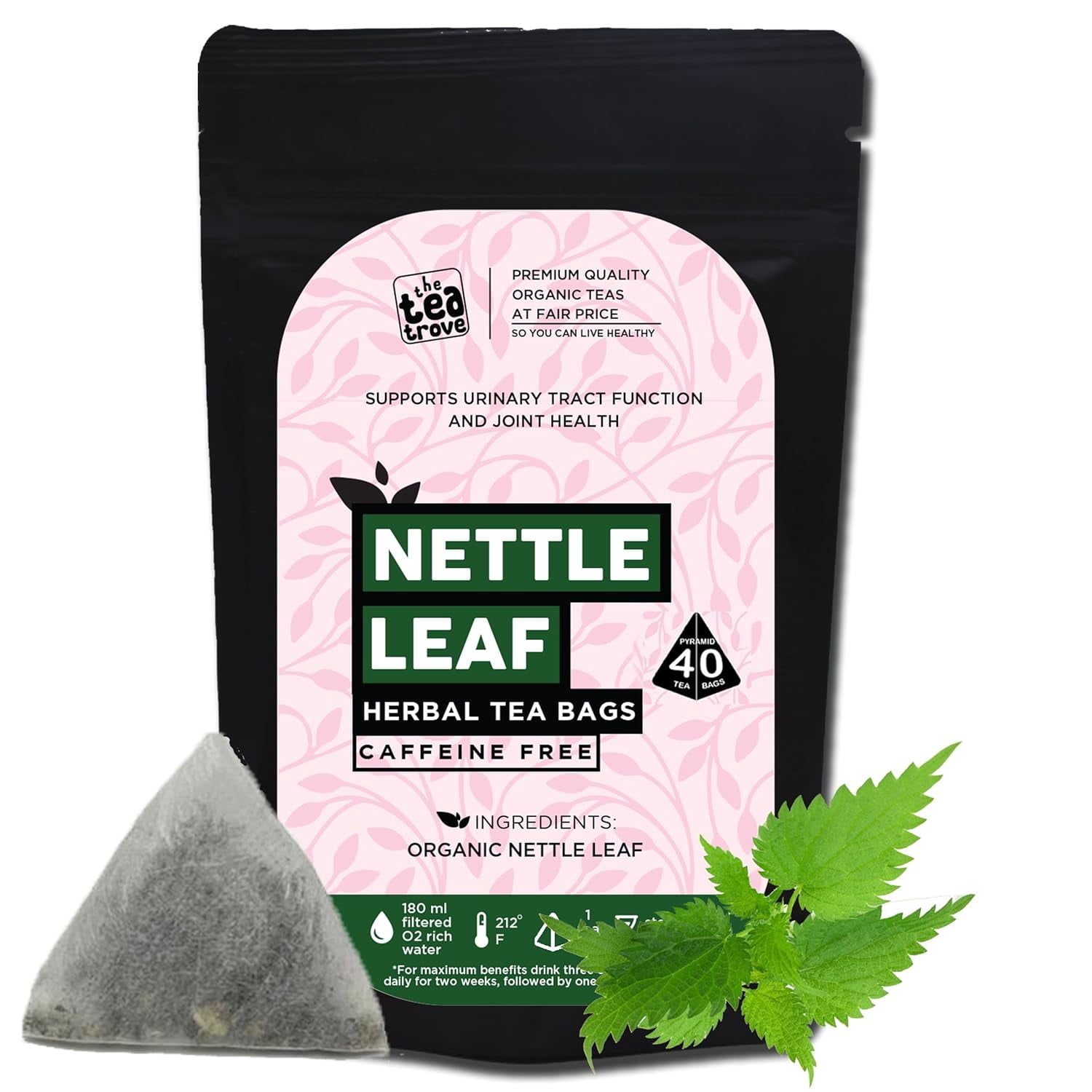 The Tea Trove Organic Nettle Leaf Herbal Tea Bags In Resealable Pouch ...