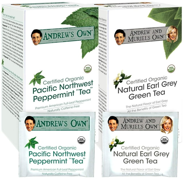 Tea Variety Pack Earl Grey Green Tea Peppermint Tea 30 Sachets
