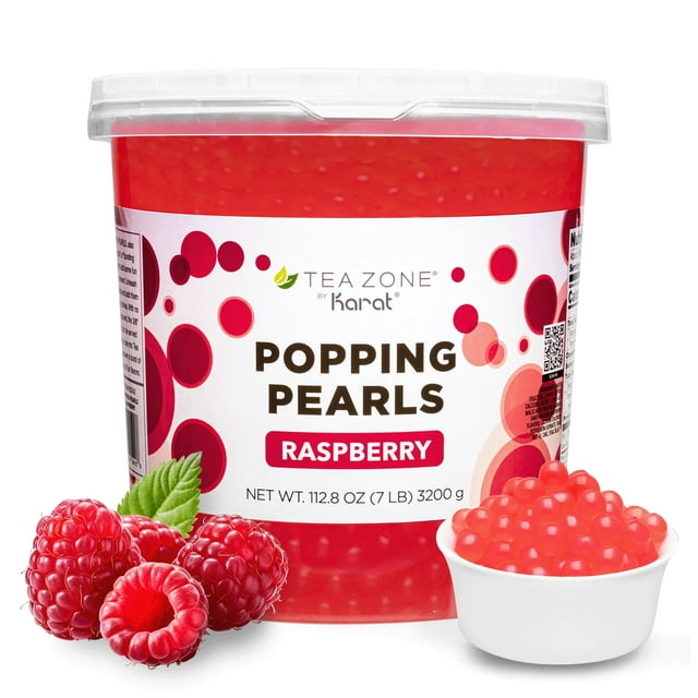 Tea Zone B2063 Raspberry Popping Pearls for Boba tea Beverages, Sweets ...