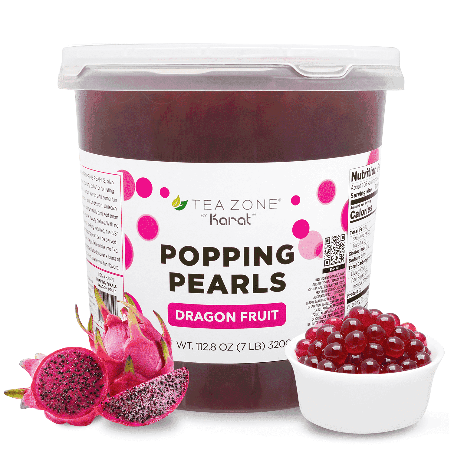 Tea Zone Dragon Fruit Popping Pearls, Sweet Boba Toppings, Gluten-Free ...