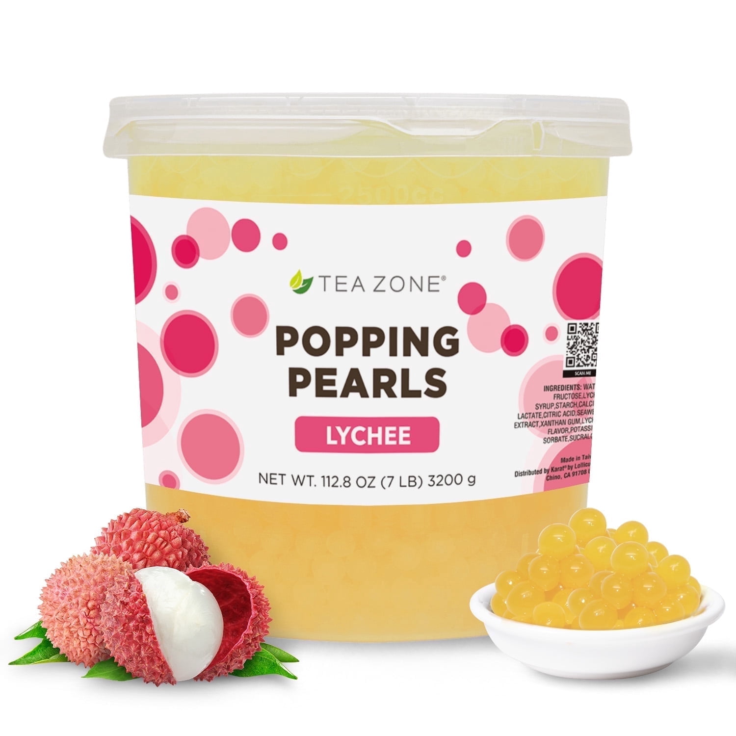 Tea Zone Lychee Popping Pearls, Fruit Boba, Juice-Filled, Ready to ...