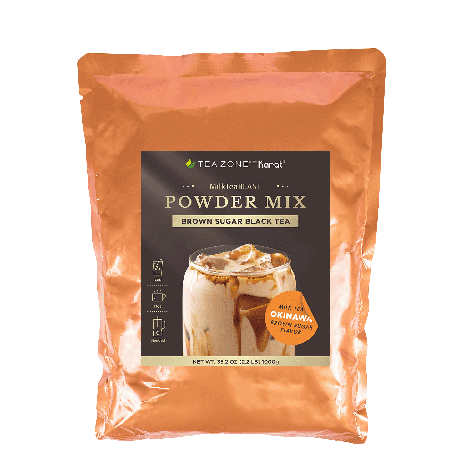 Tea Zone MilkTeaBLAST Instant Okinawa Brown Sugar Milk Tea Powder (2.2 ...