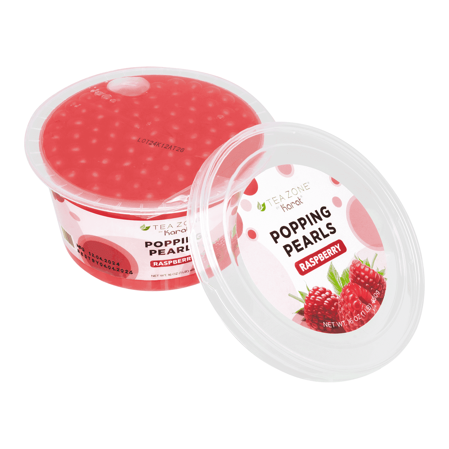 Tea Zone Raspberry Popping Pearls, 1 lbs, Boba Milk Tea, Vegan Desserts ...