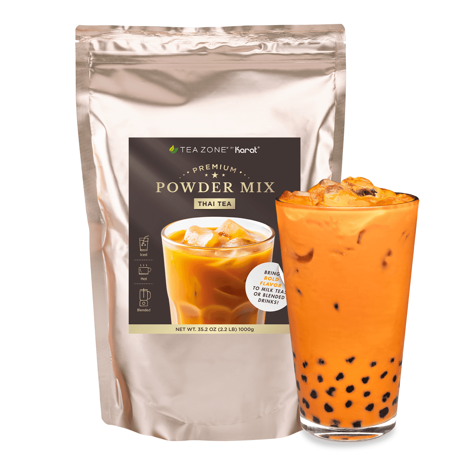 Tea Zone Thai Tea Powder, Instant, Creamy Spices, 2.2 lbs Bag - Walmart.com