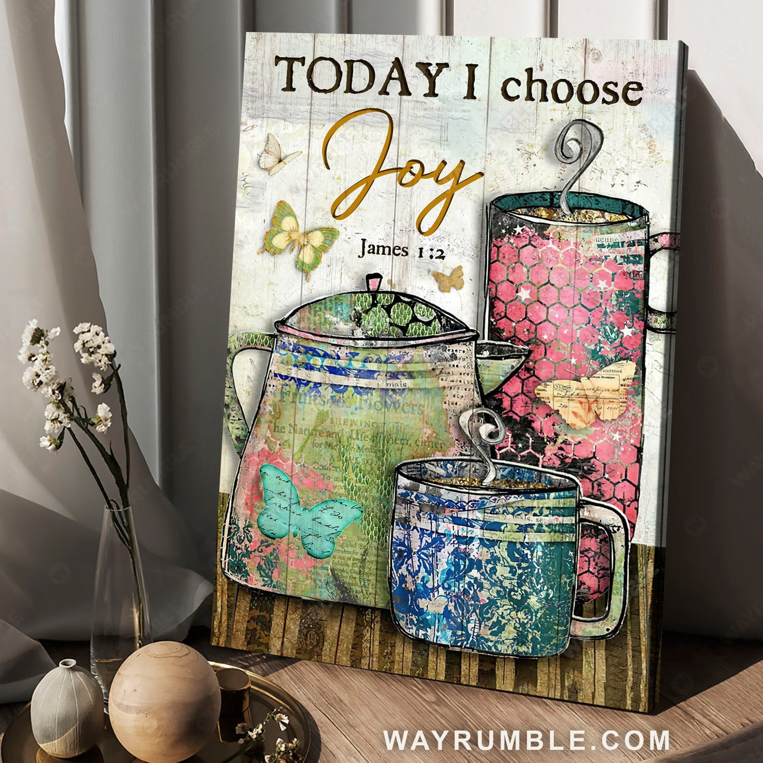 Tea cup, Tea mug, Colorful patterns, Today I choose joy - Jesus ...
