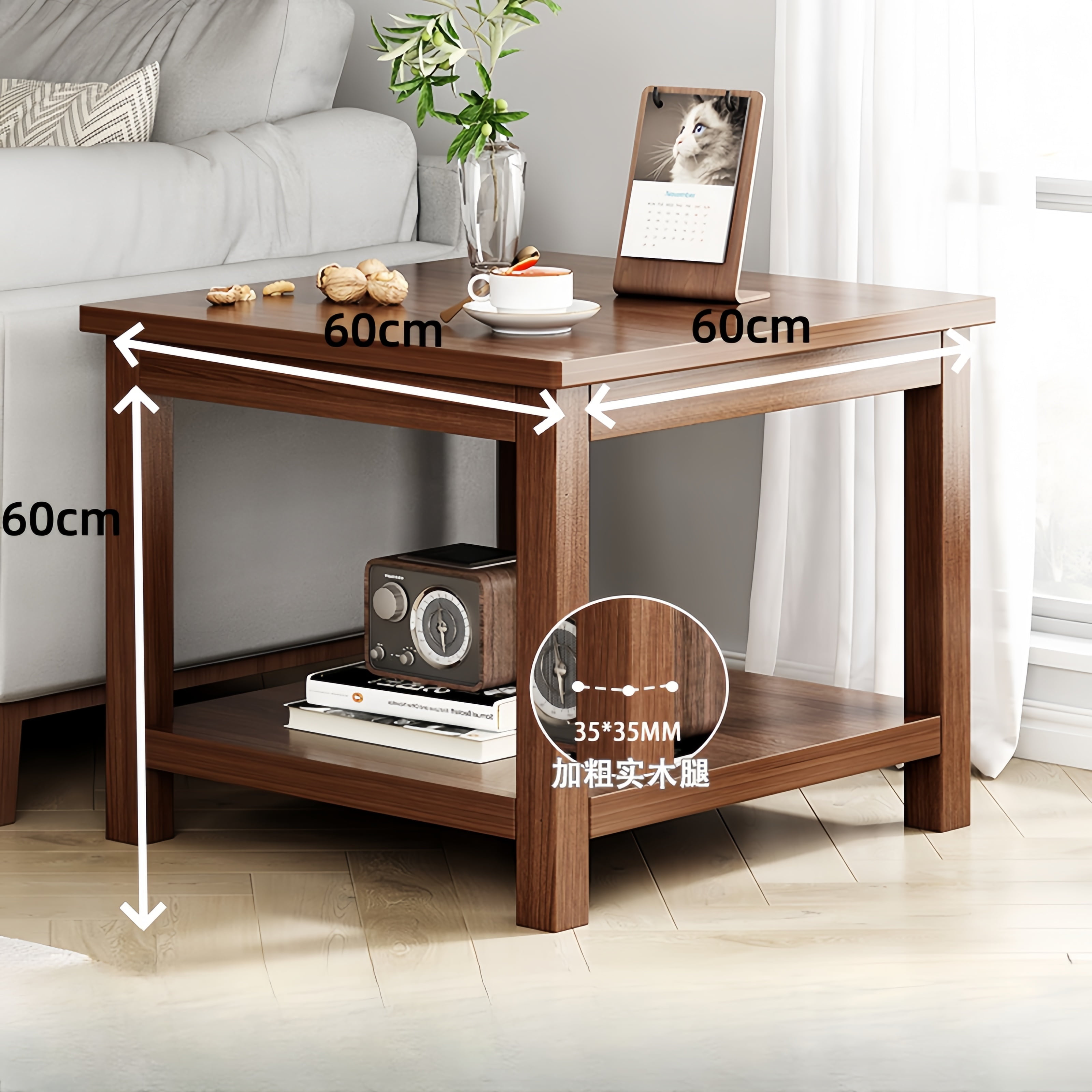 Tea table living room household solid wood tea table sofa side study ...