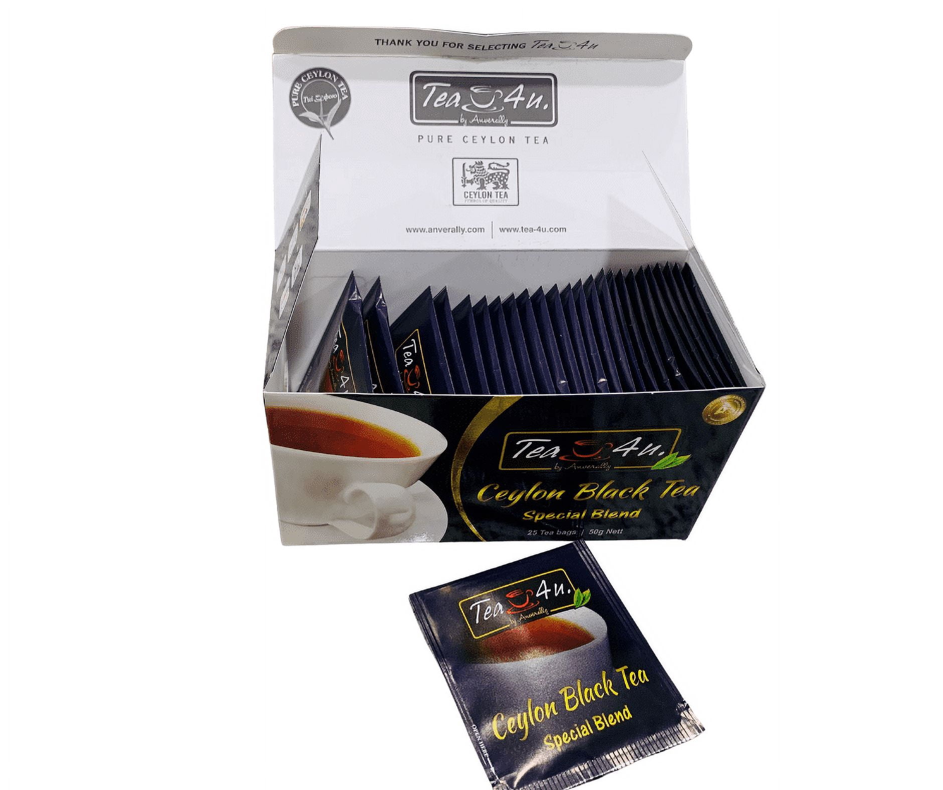 Tea4U Ceylon Black Tea Special Blend, 25 Teabags - Walmart.com