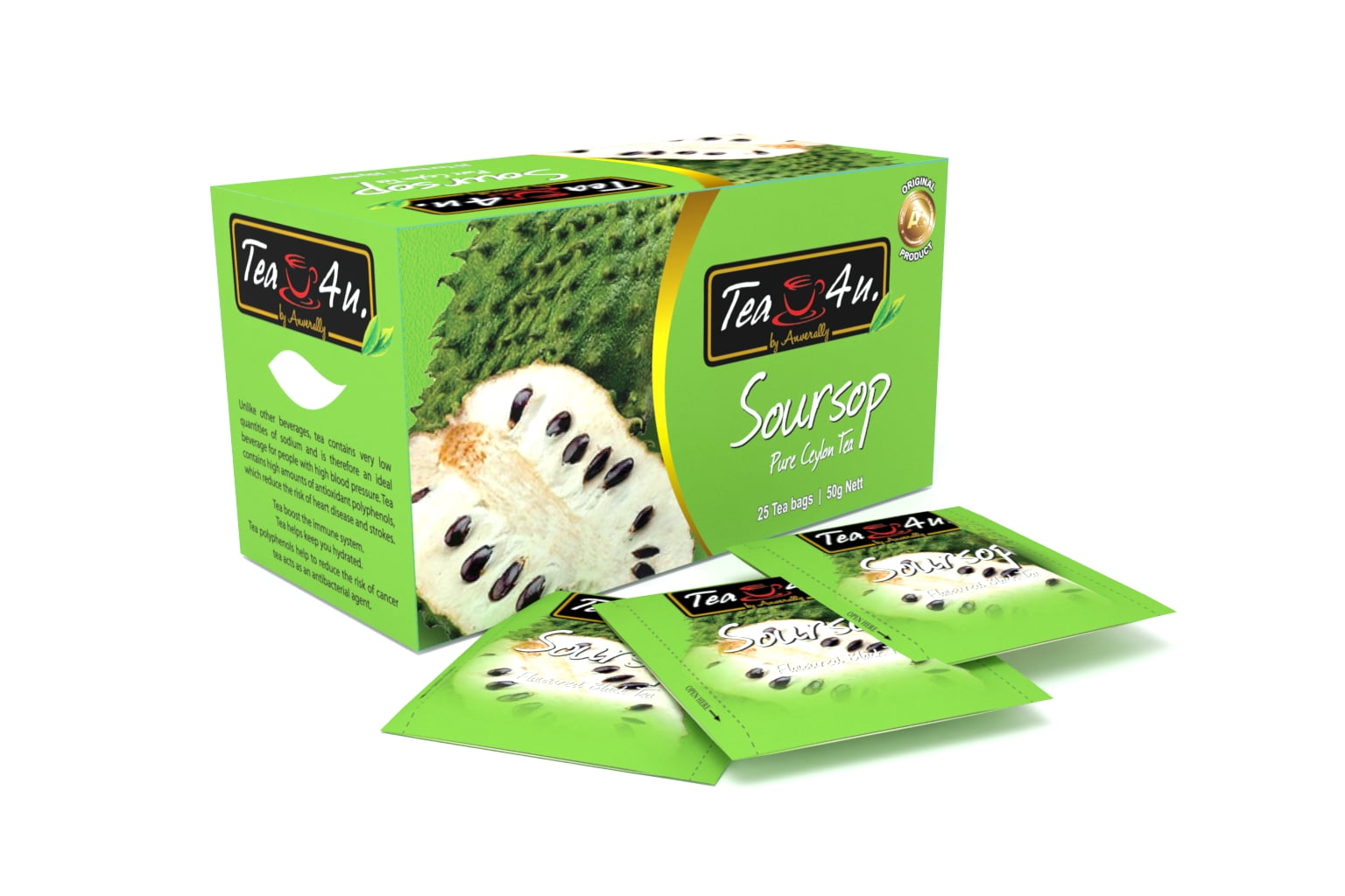 Tea4U Soursop & Honey Flavored Ceylon Black Tea, 25 Teabags - Walmart.com
