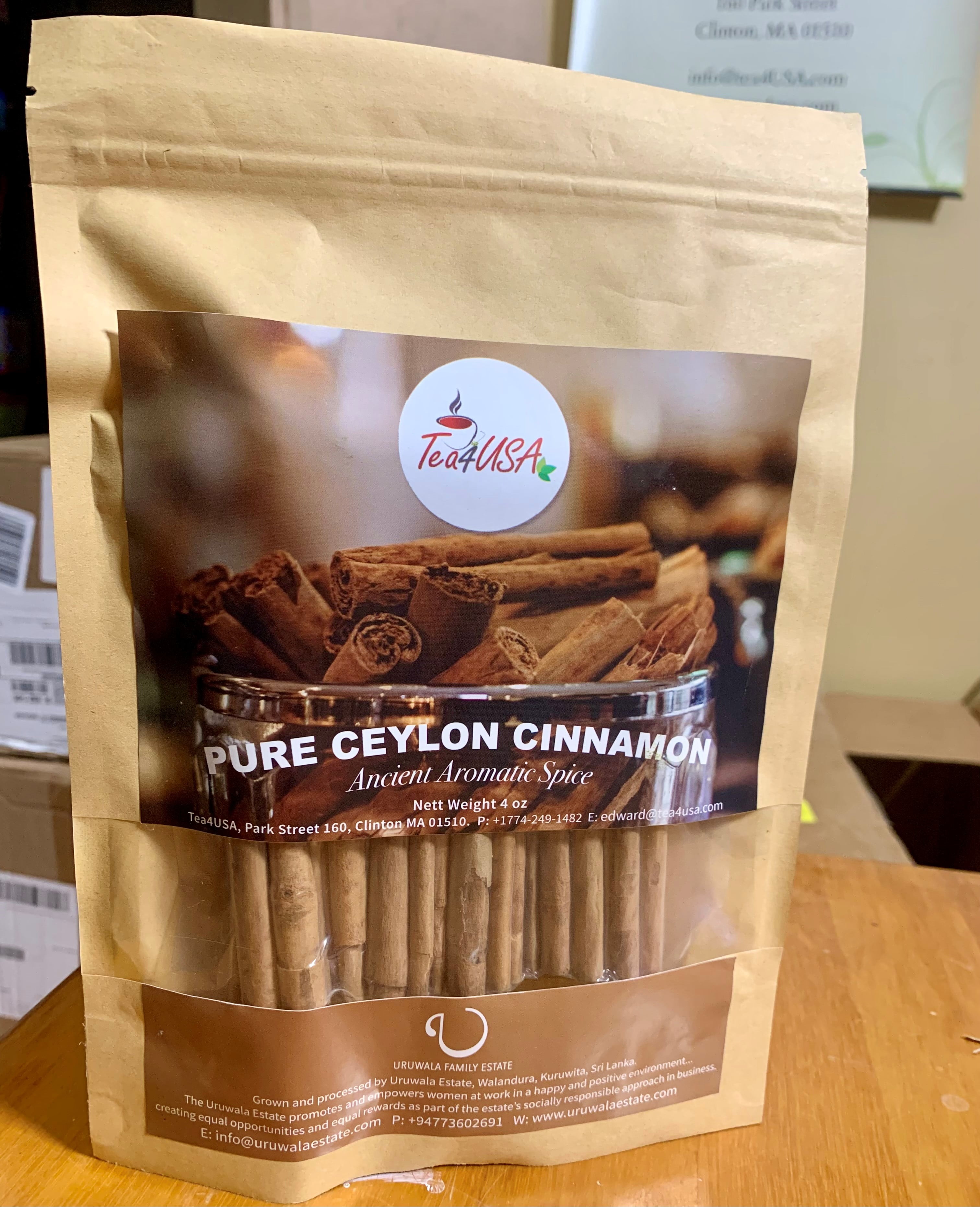 Tea4USA Pure Ceylon Cinnamon Sticks | Sweet, Natural | Airtight Zip ...