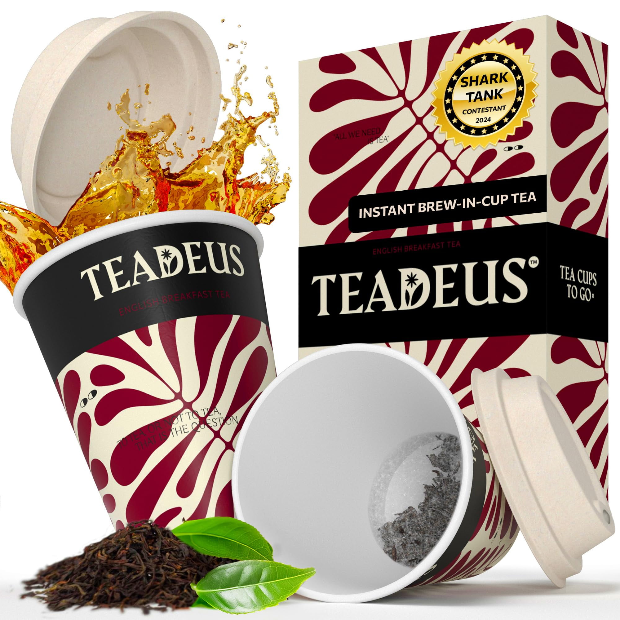 TeaDeus English Breakfast Tea MMF7 - 16 Eco-Friendly Built-in Tea Cups ...