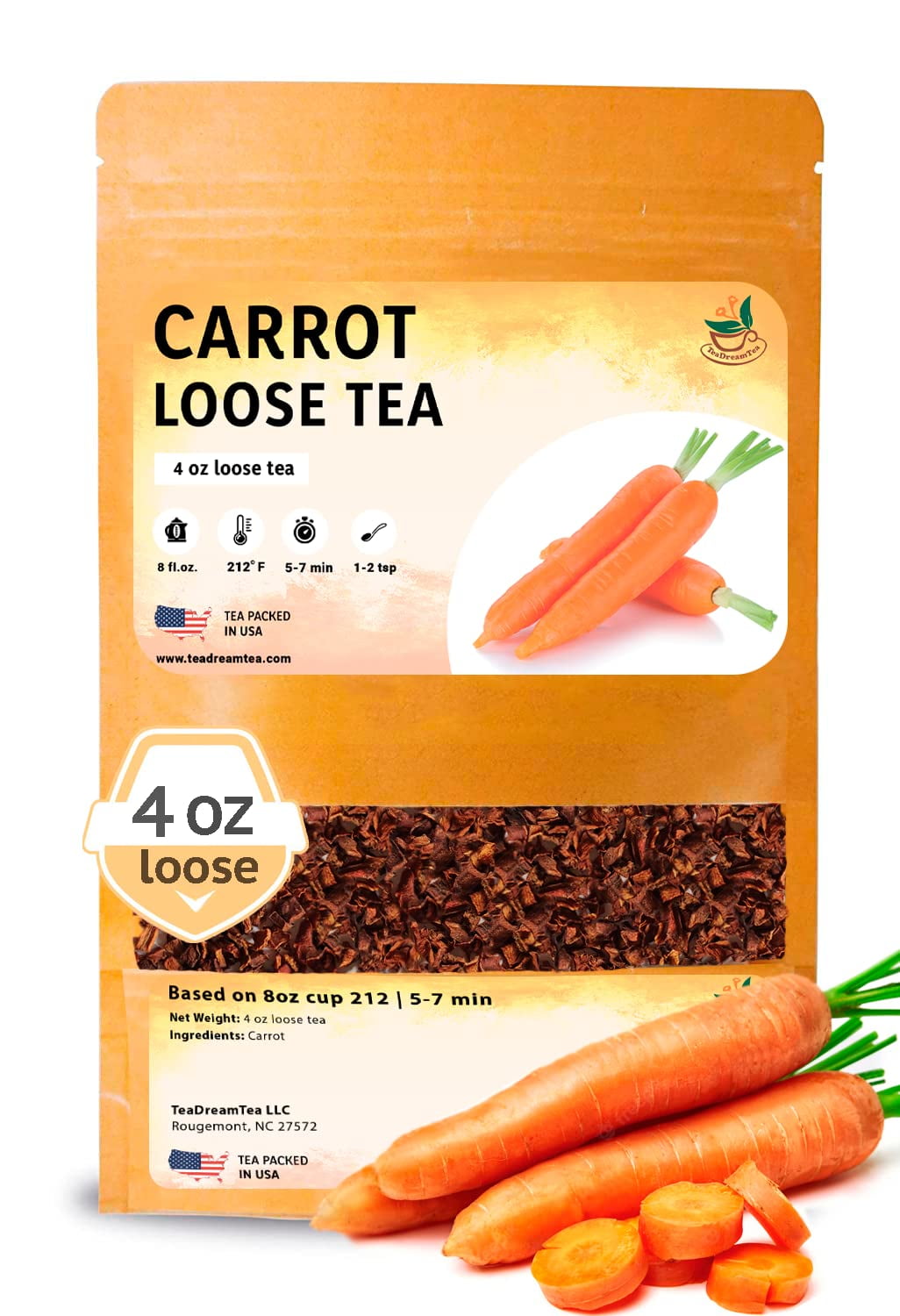TeaDreamTea - Carrot Tea Loose Leaf - Caffeine-Free - Vitamins Rich ...