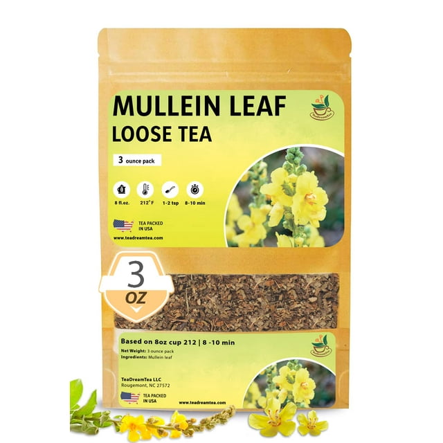 TeaDreamTea Dried Mullein Herbal Tea - Natural Mullein Flowers 3 OZ ...