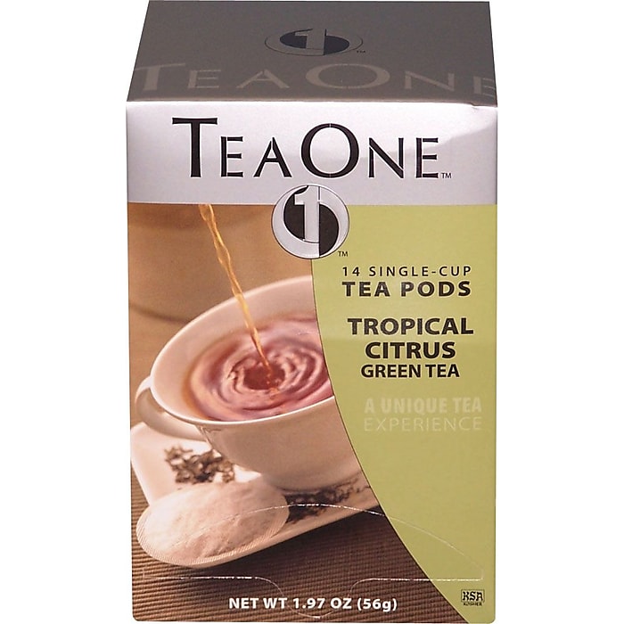 TeaOne Citrus Green Tea, Pods 14 ct Pack of 2 - Walmart.com