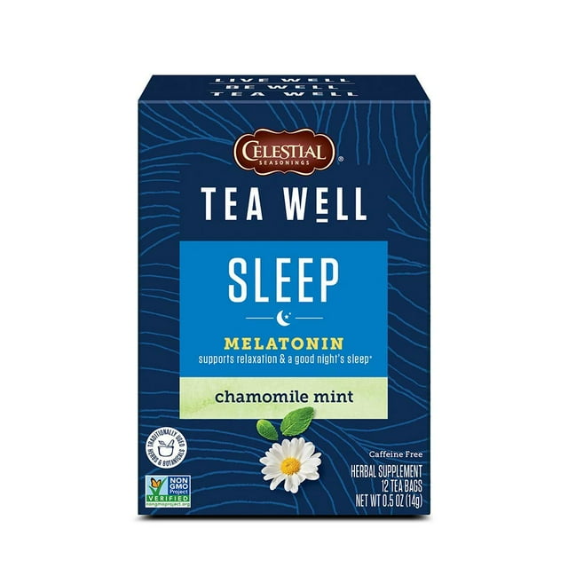 TeaWell Herbal Tea, Sleep with Melatonin, Chamomile Mint, Caffeine Free ...