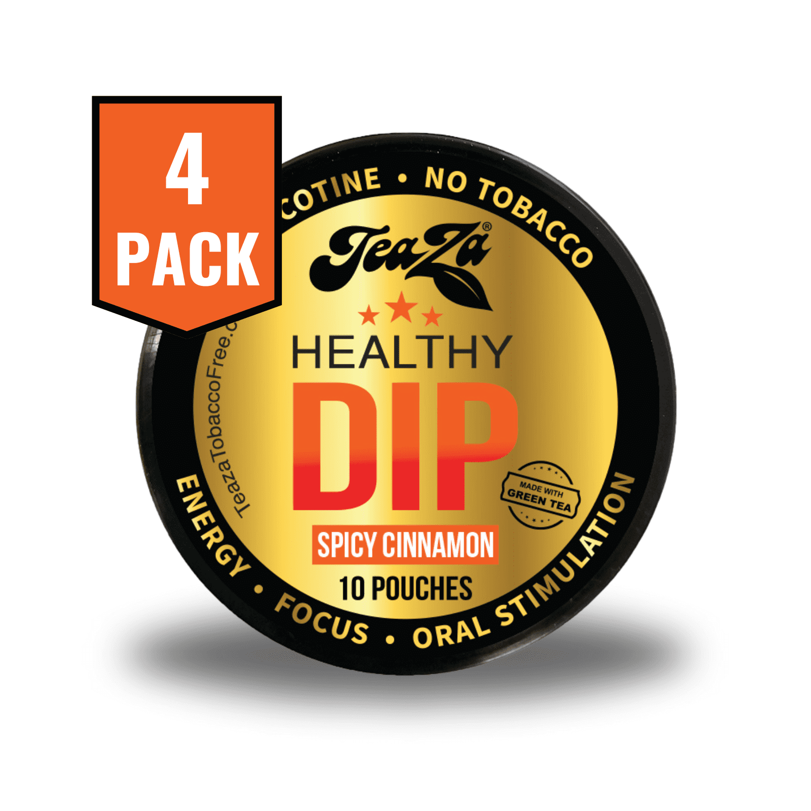 TeaZA Herbal Energy Pouch Spicy Cinnamon Flavor, Nicotine Free, Tobacco ...