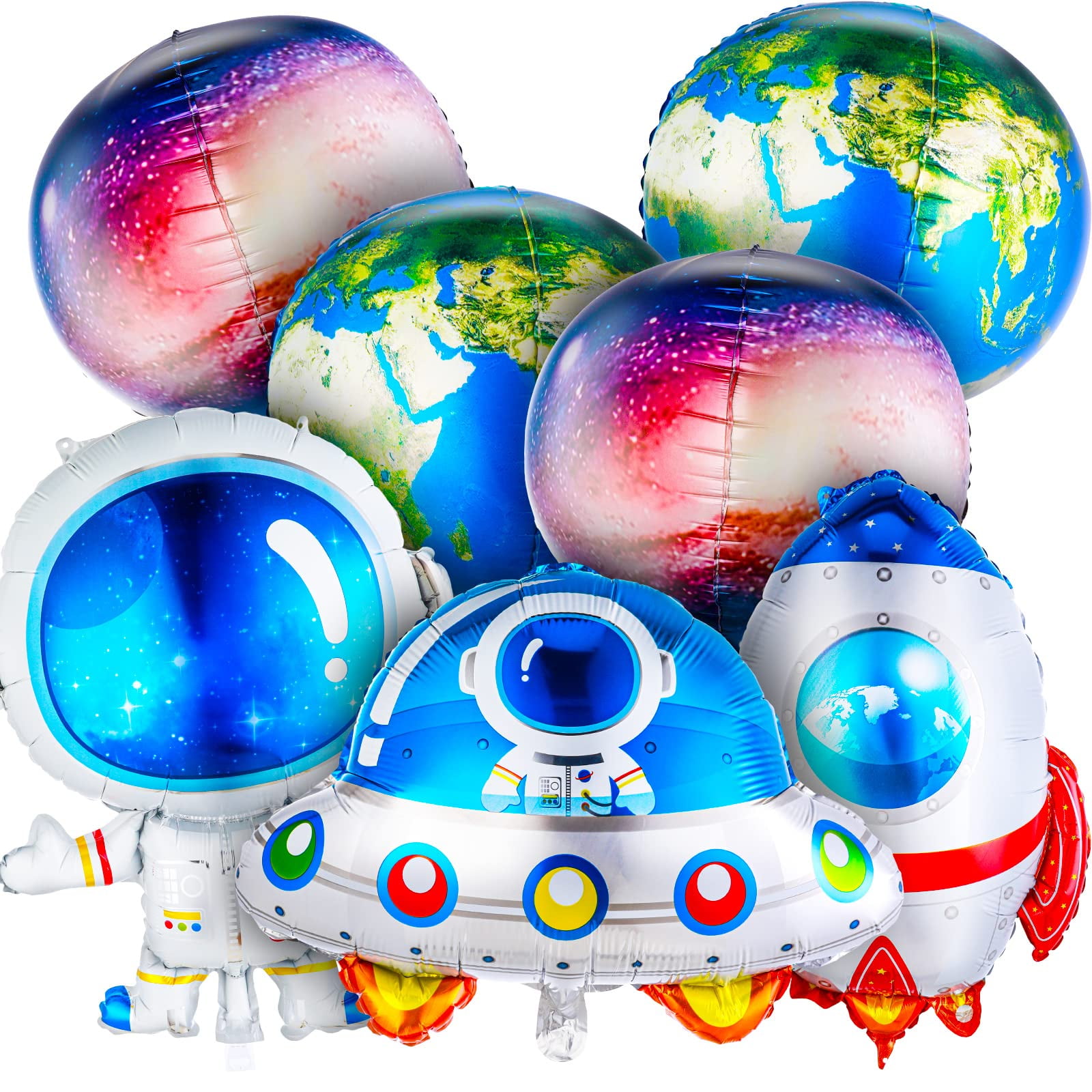 Teaaha 7 PCS Outer ZS23 Space Balloons Astronaut Planet Balloons, Large ...