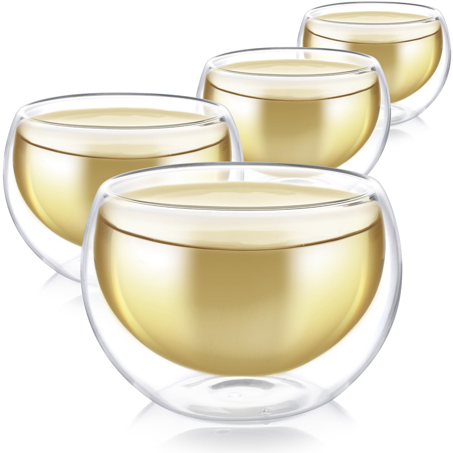 Teabloom CELEBRATION® Double Wall Glass Tea Cups 3.4oz / 100ml (Set of ...