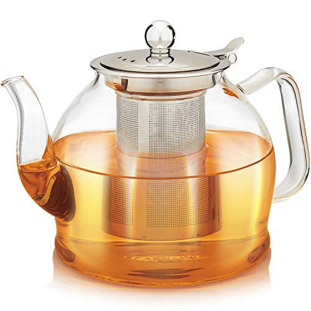 Teabloom, Glass Teapot, 40 OZ, Removable Infuser, Stovetop Safe ...