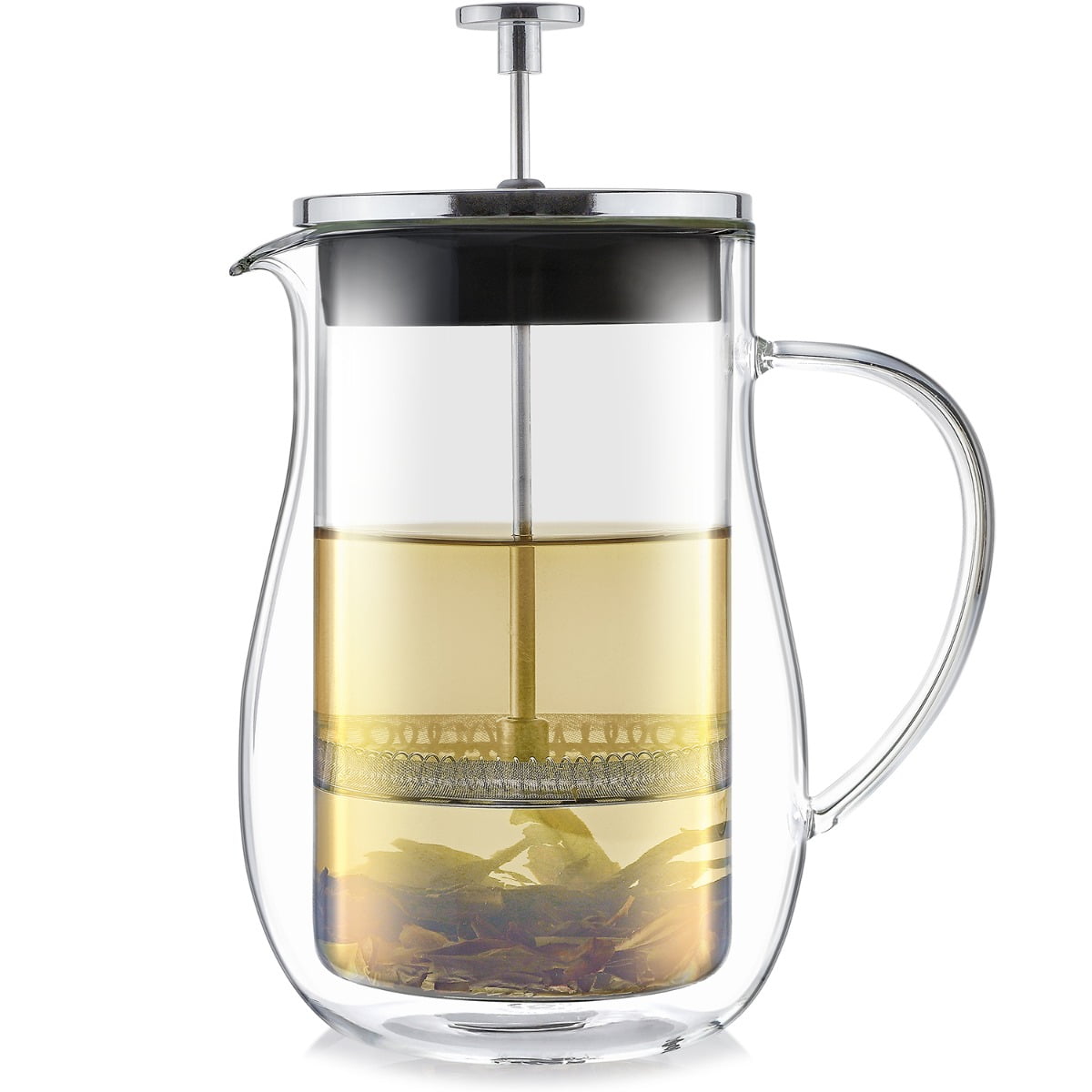 Teabloom Louvre Insulated Double-Walled Glass Tea Press - Walmart.com