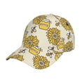 Teaboi Cartoon Honey Pot Bee Sunflower Pattern Baseball Cap, UV ...