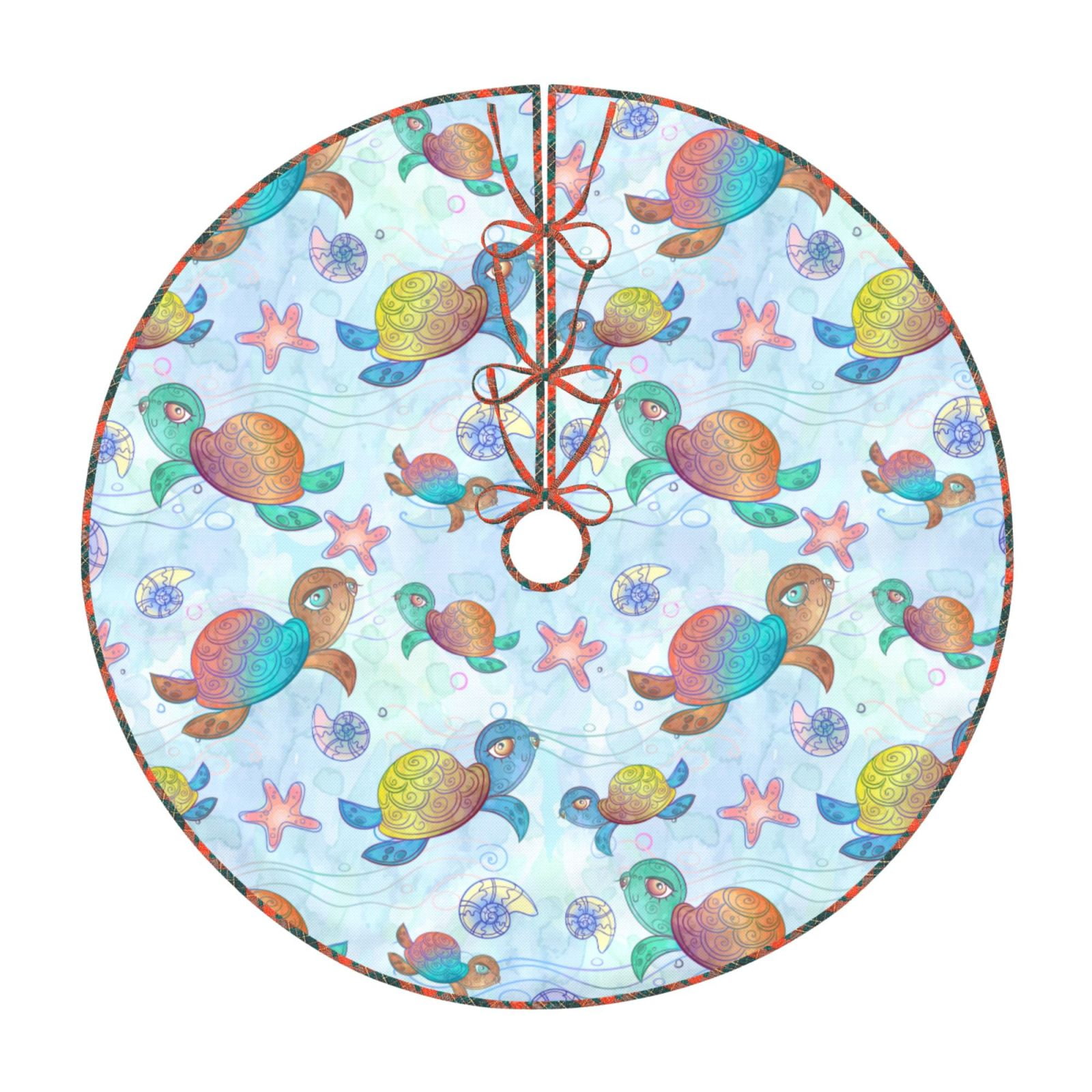 Teaboi Colorful Sea Turtle for Christmas Tree Skirt, Christmas Tree ...