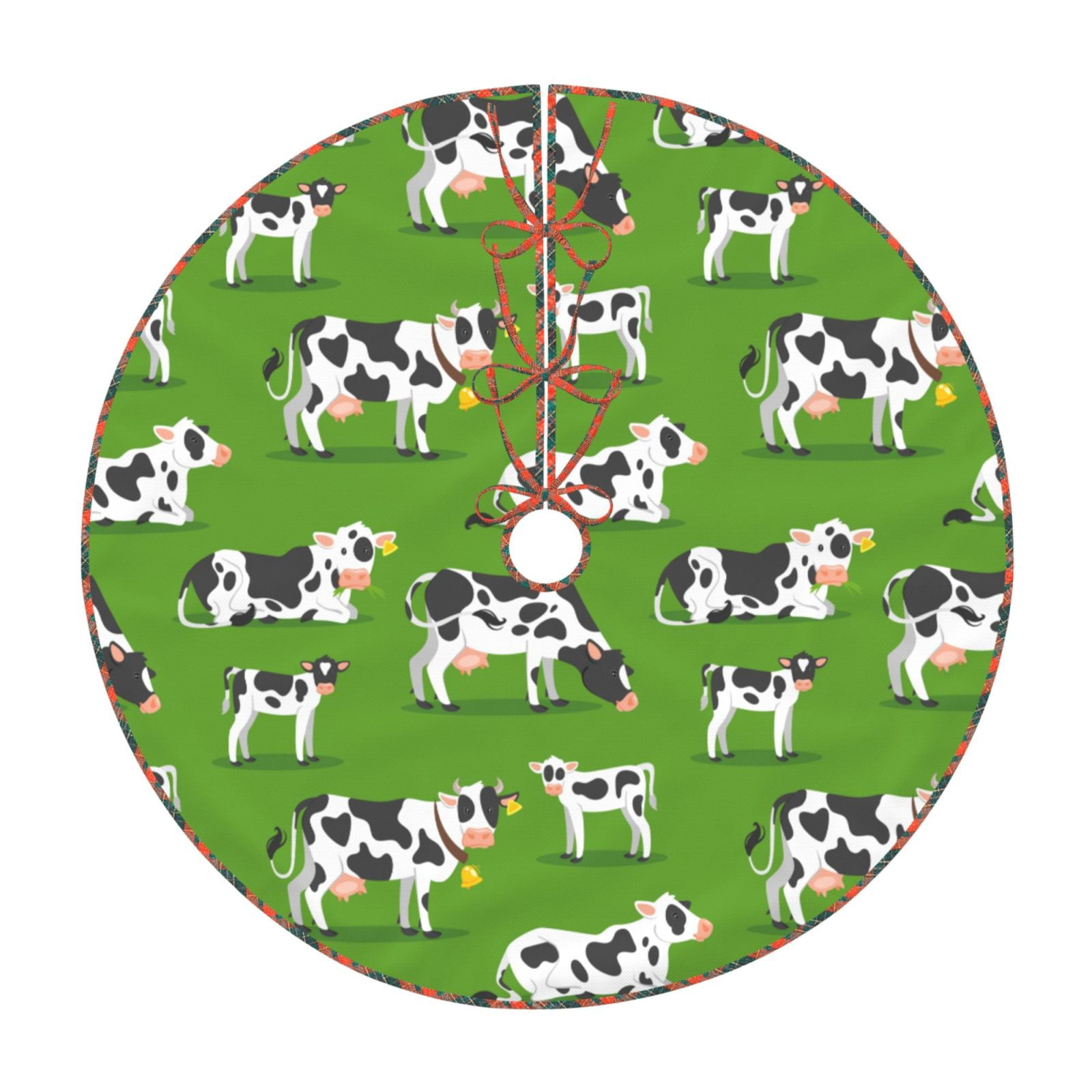Teaboi Cows With Calfs Green for Christmas Tree Skirt, Christmas Tree ...