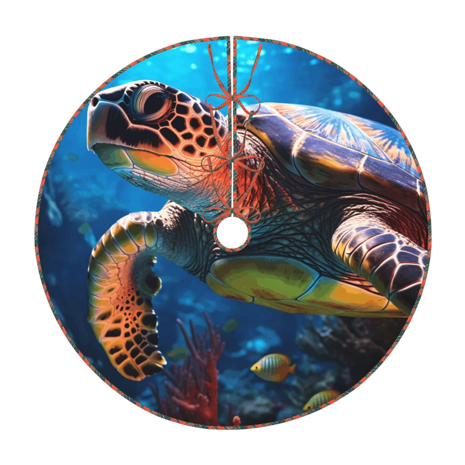 Teaboi Ice Blue Ocean Sea Turtle for Christmas Tree Skirt, Christmas ...