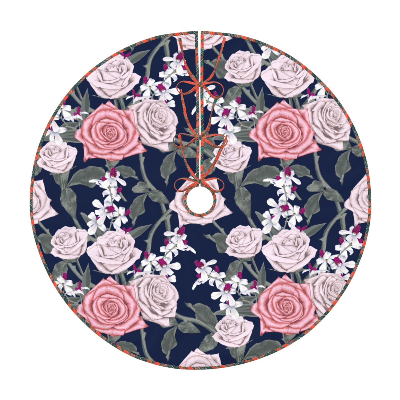 Teaboi Rose Flowers for Christmas Tree Skirt, Christmas Tree Decoration ...