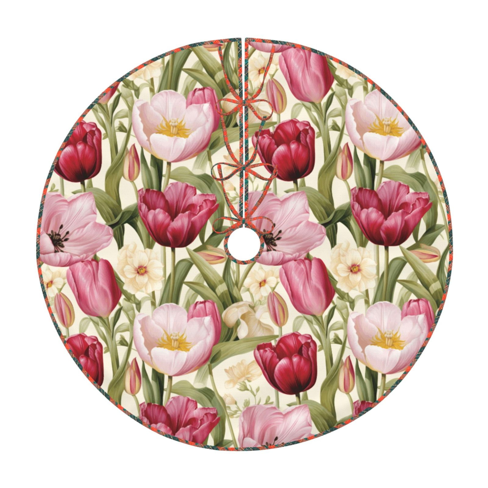 Teaboi Tulips Flowers for Christmas Tree Skirt, Christmas Tree ...