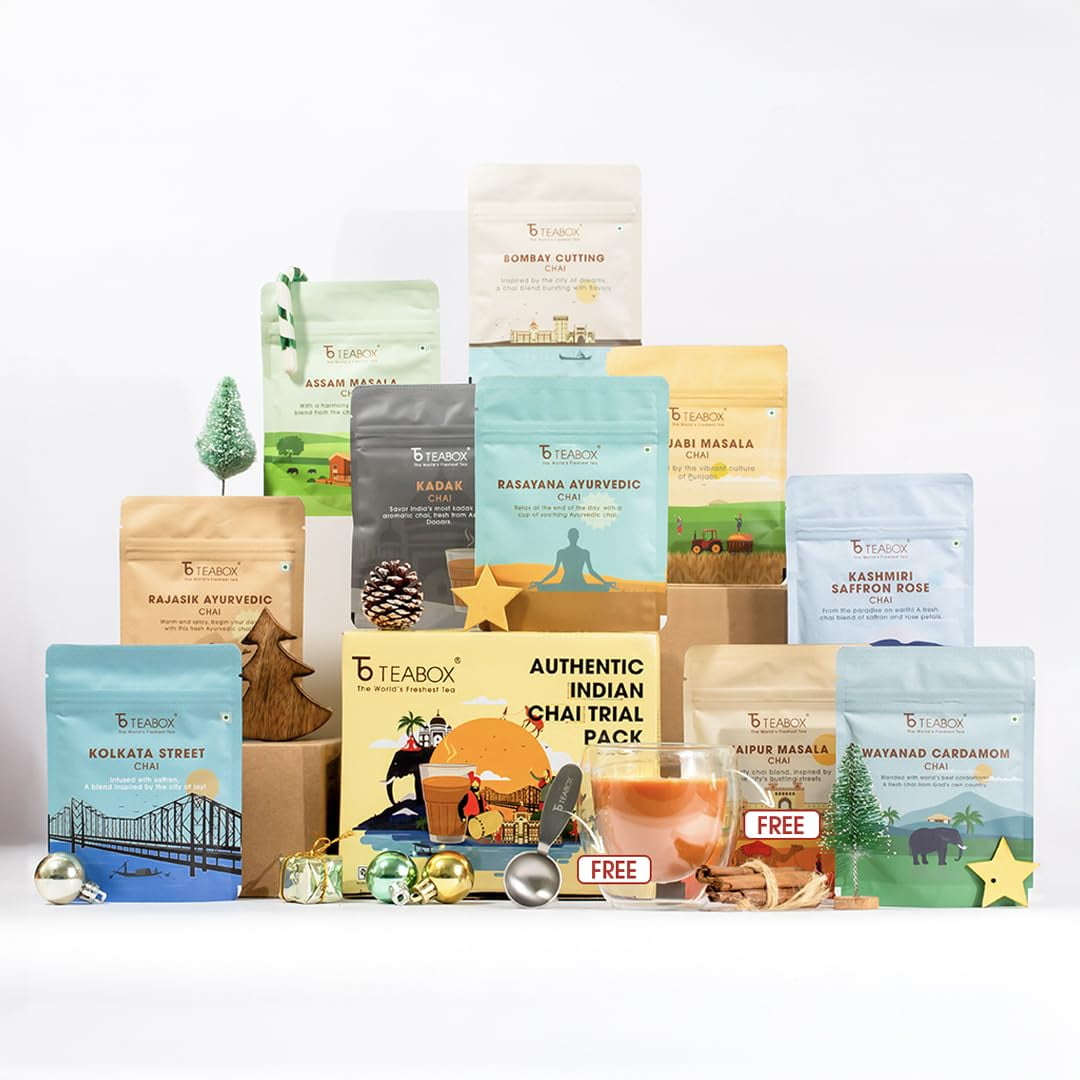 Teabox Premium Authentic Indian Spiced Chai Tea Trial Pack - 10 Exotic ...