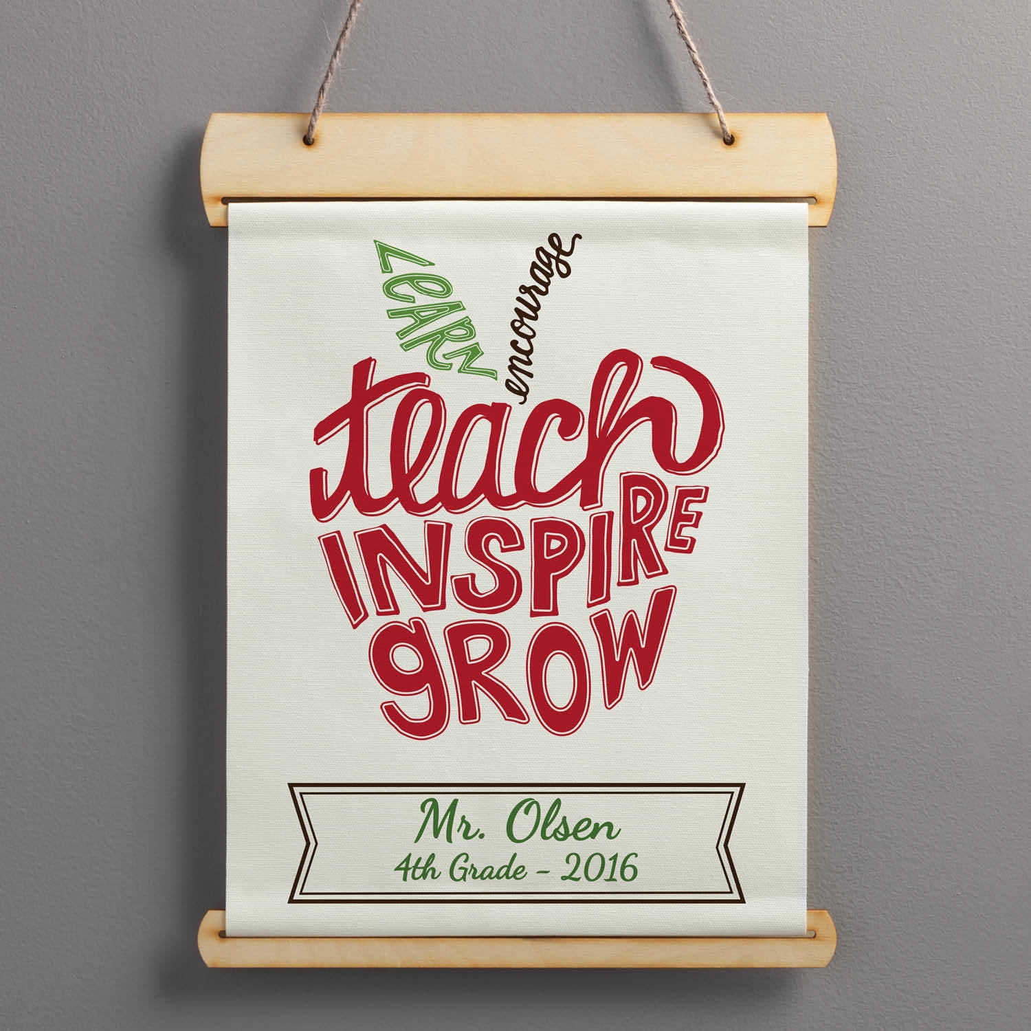 ONLINE Custom School Wall Sign - Teach, Inspire, Grow Personalized ...