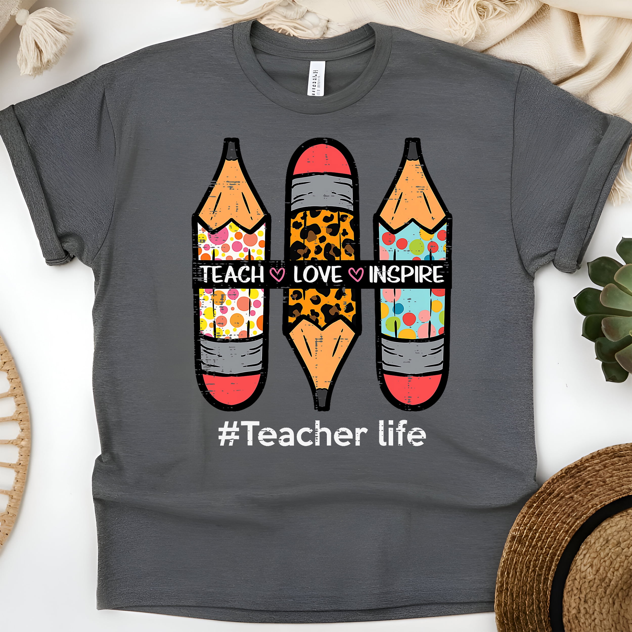 Teach Love Inspire Pencil Shirt for Teachers | Leopard Back to School ...