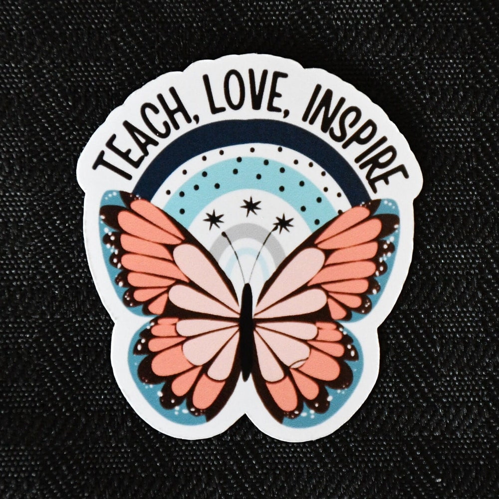 Teach Love Inspire Sticker, Teacher Sticker, Gifts For Teachers, Blue ...