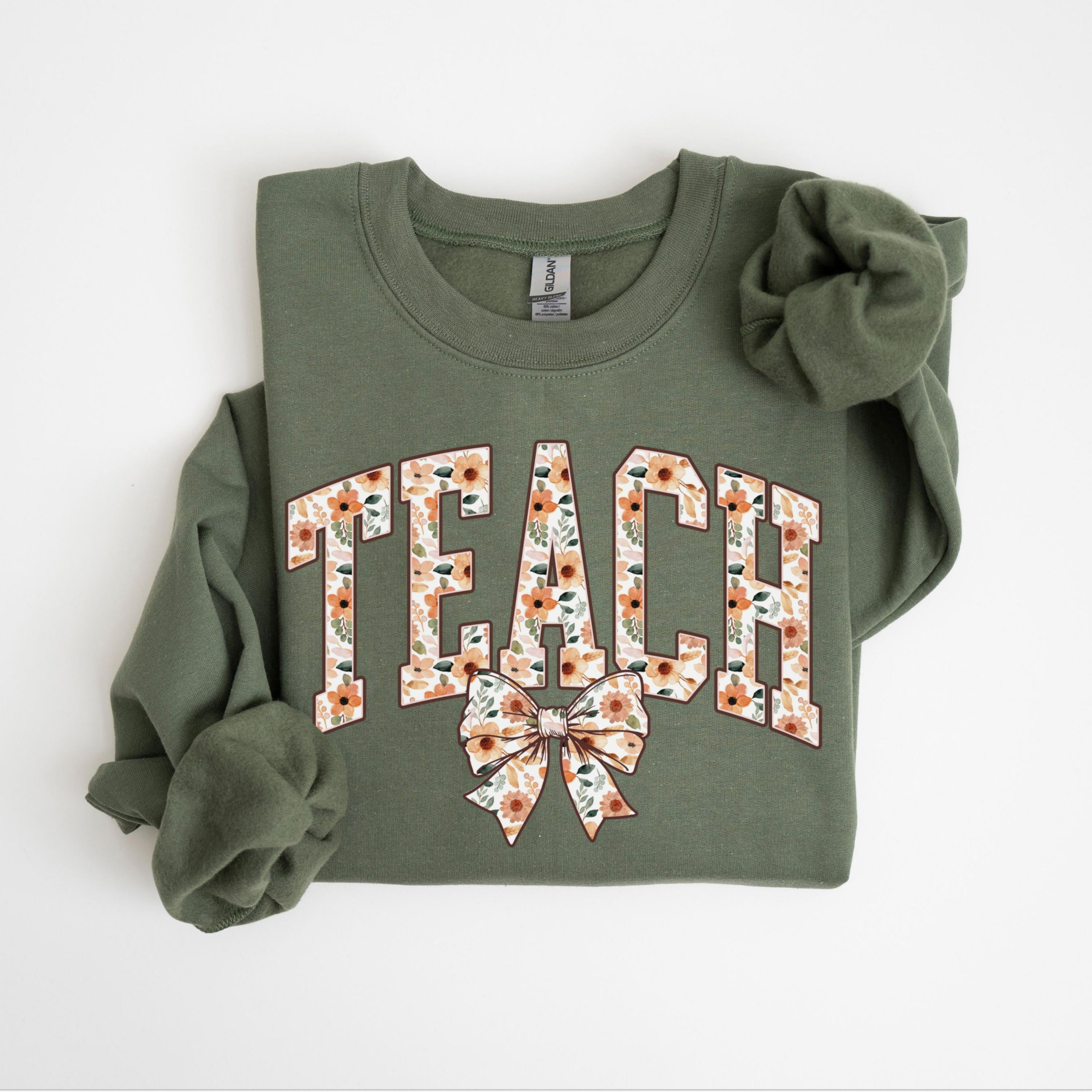 Teach T-Shirt, Cute Teacher Shirt, Floral Teach T-Shirt, Retro Teacher ...